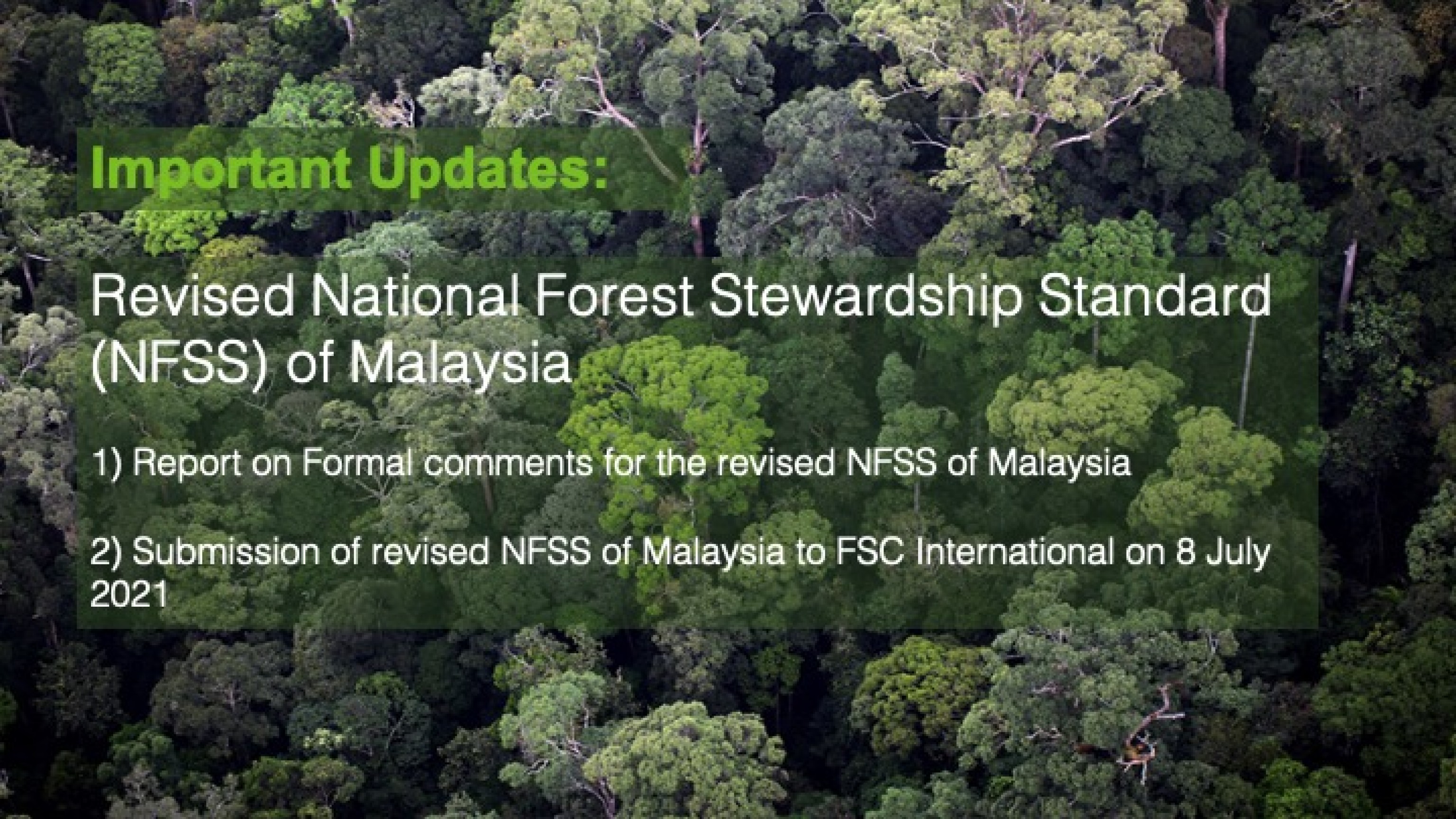 Important updates: Revised National Forest Stewardship Standard (NFSS ...
